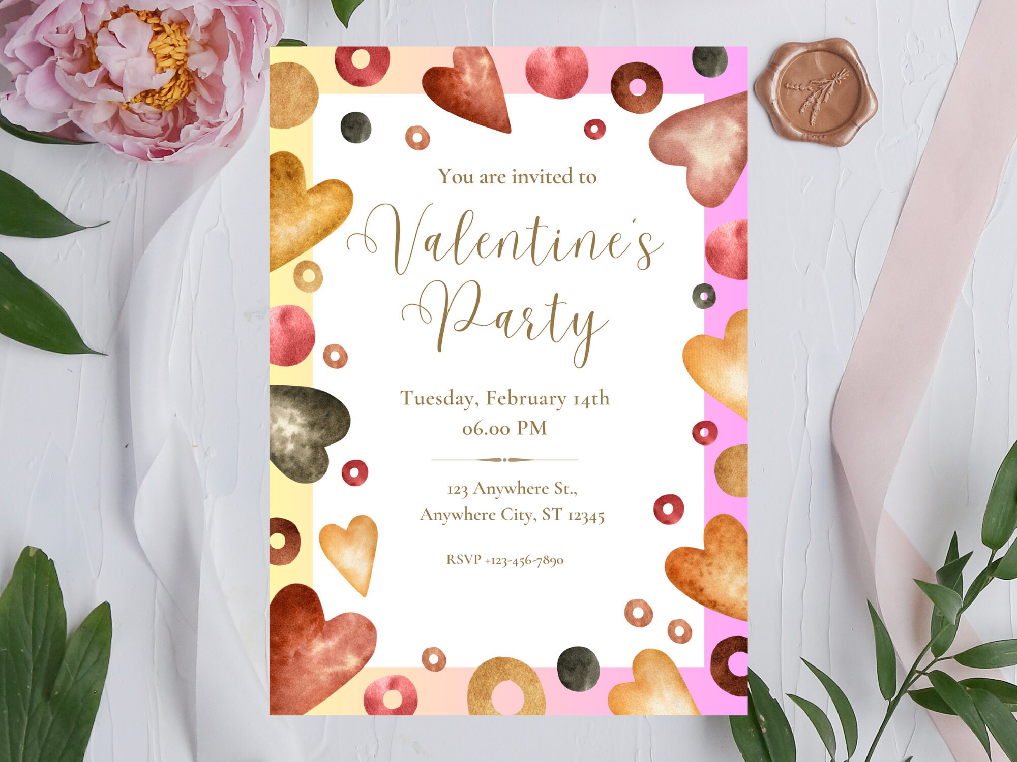 Editable Valentine Day Party Invitation Template, Valentine's Day ...