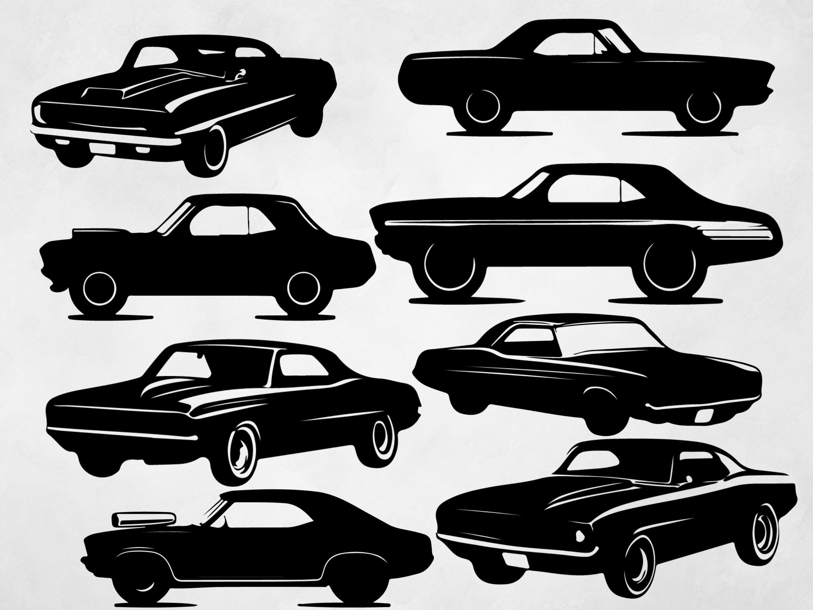 Classic Car SVG Bundle | Vintage Muscle Car SVG | Hot Rod Race Car SVG ...