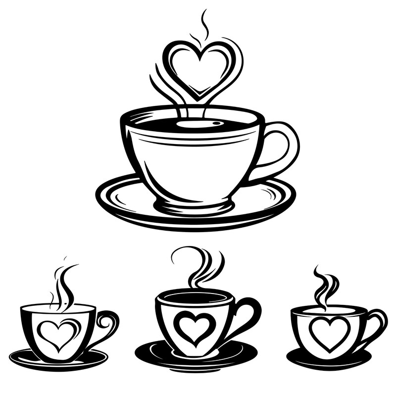 Coffee Cup Svg Bundle, Coffee Svg, Coffee With Steam Svg, Tea Cup Svg ...
