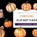 Watercolor Pumpkin Clipart Bundle | Cute Fall Pumpkins, Autumn Floral ...