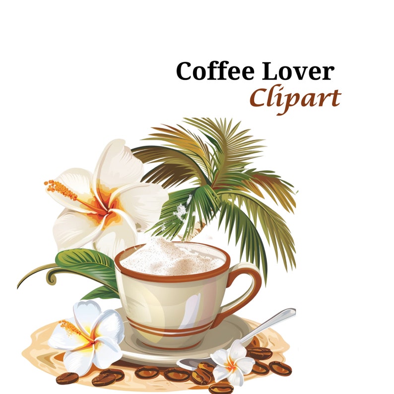 Strandkaffee Clipart, Kaffee Clipart Bundle mit transparentem ...