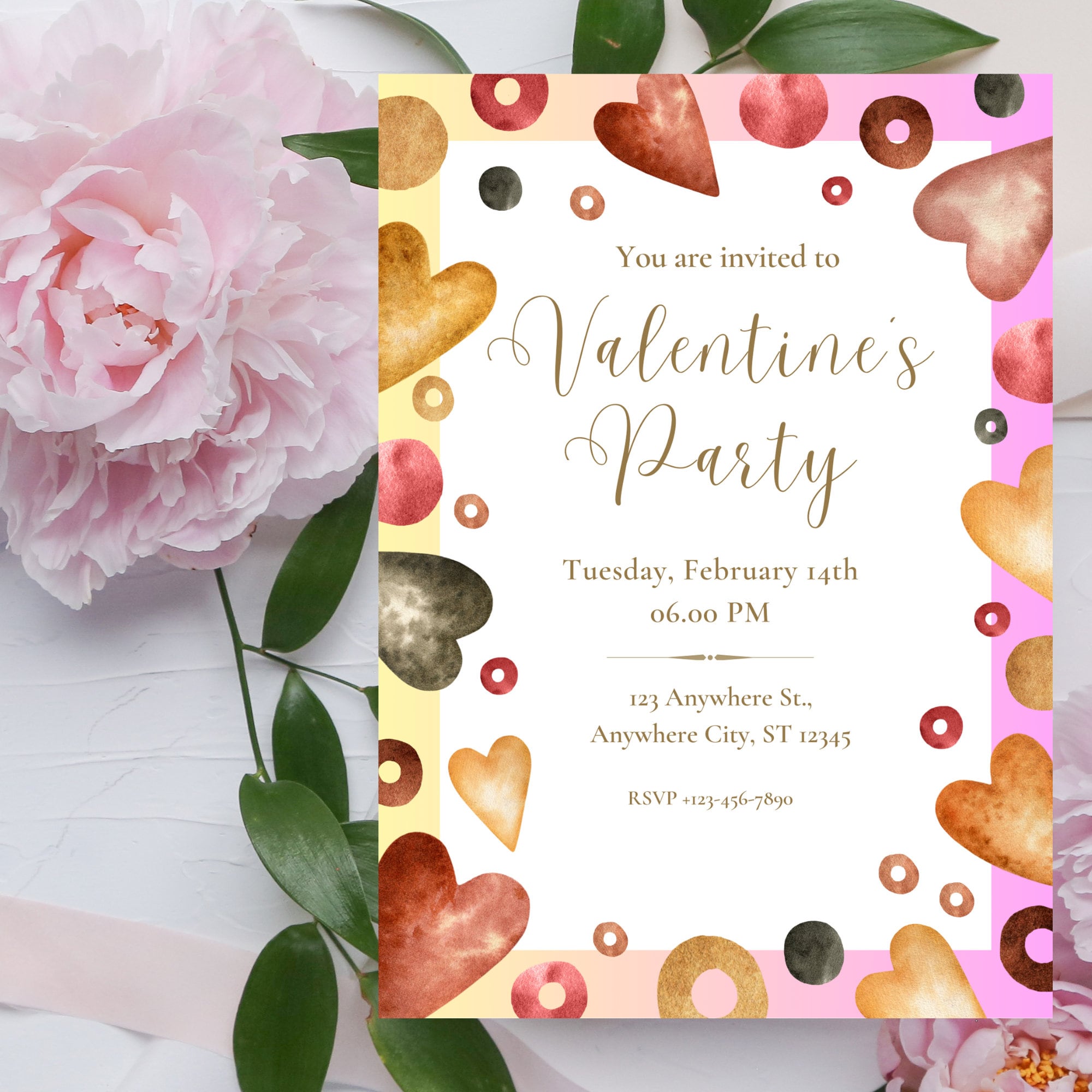 Editable Valentine Day Party Invitation Template, Valentine's Day ...