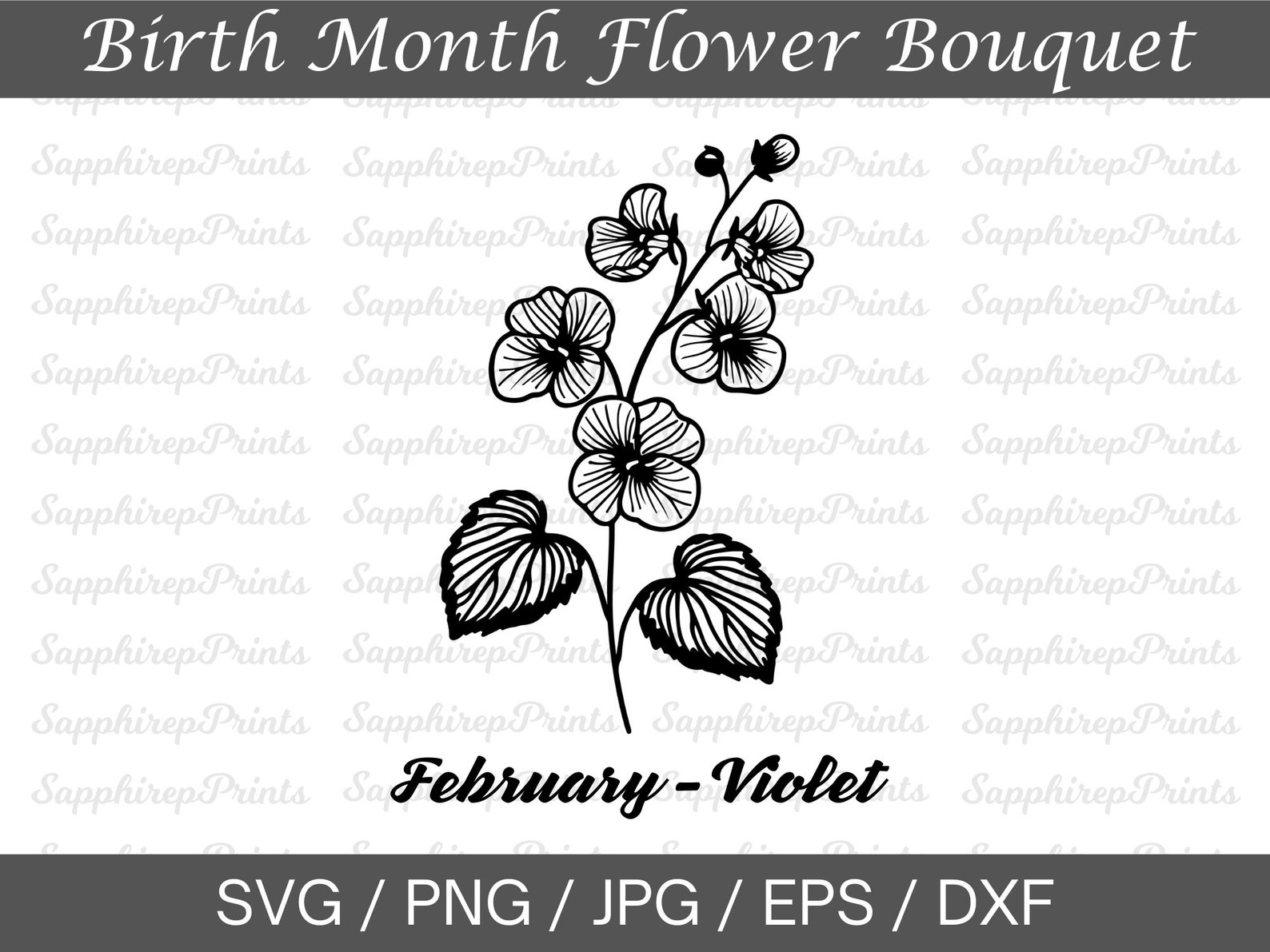 Violet Svg, February Birth Flower, Birth Month Flower Bouquet Svg ...