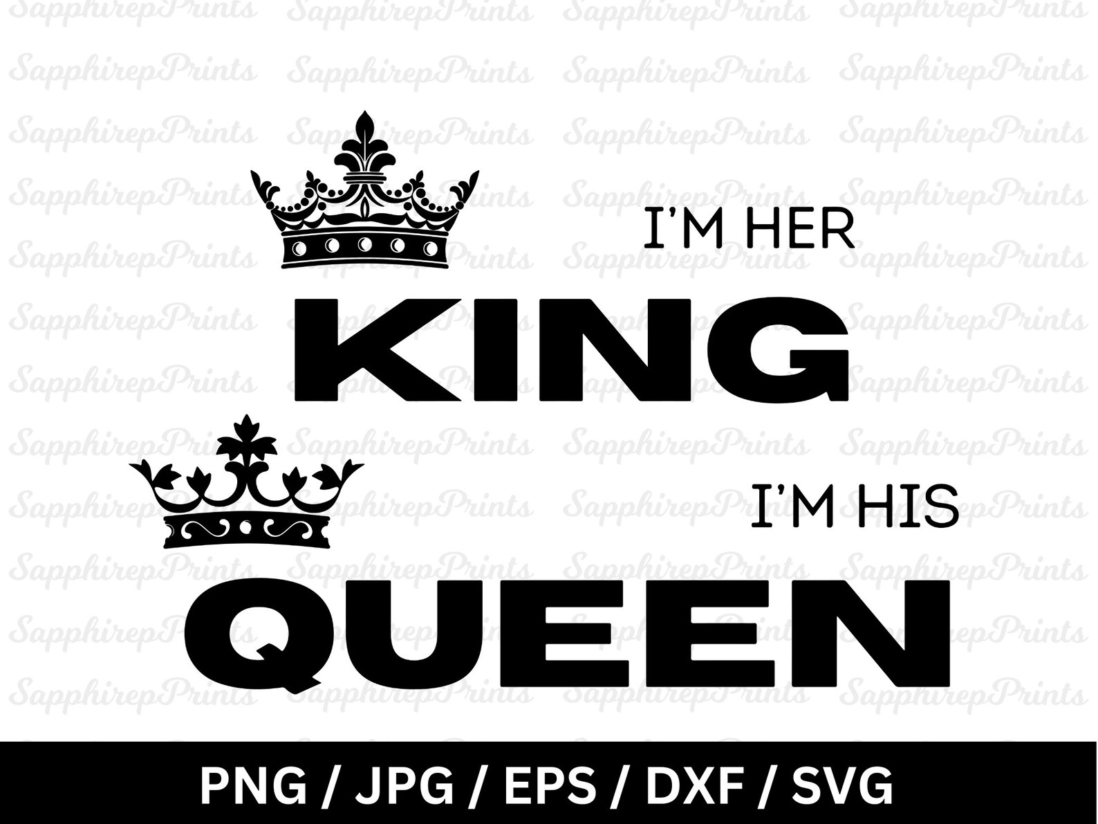 I'm Her King Svg, I'm His Queen Svg, His Queen Her King Svg, King and ...