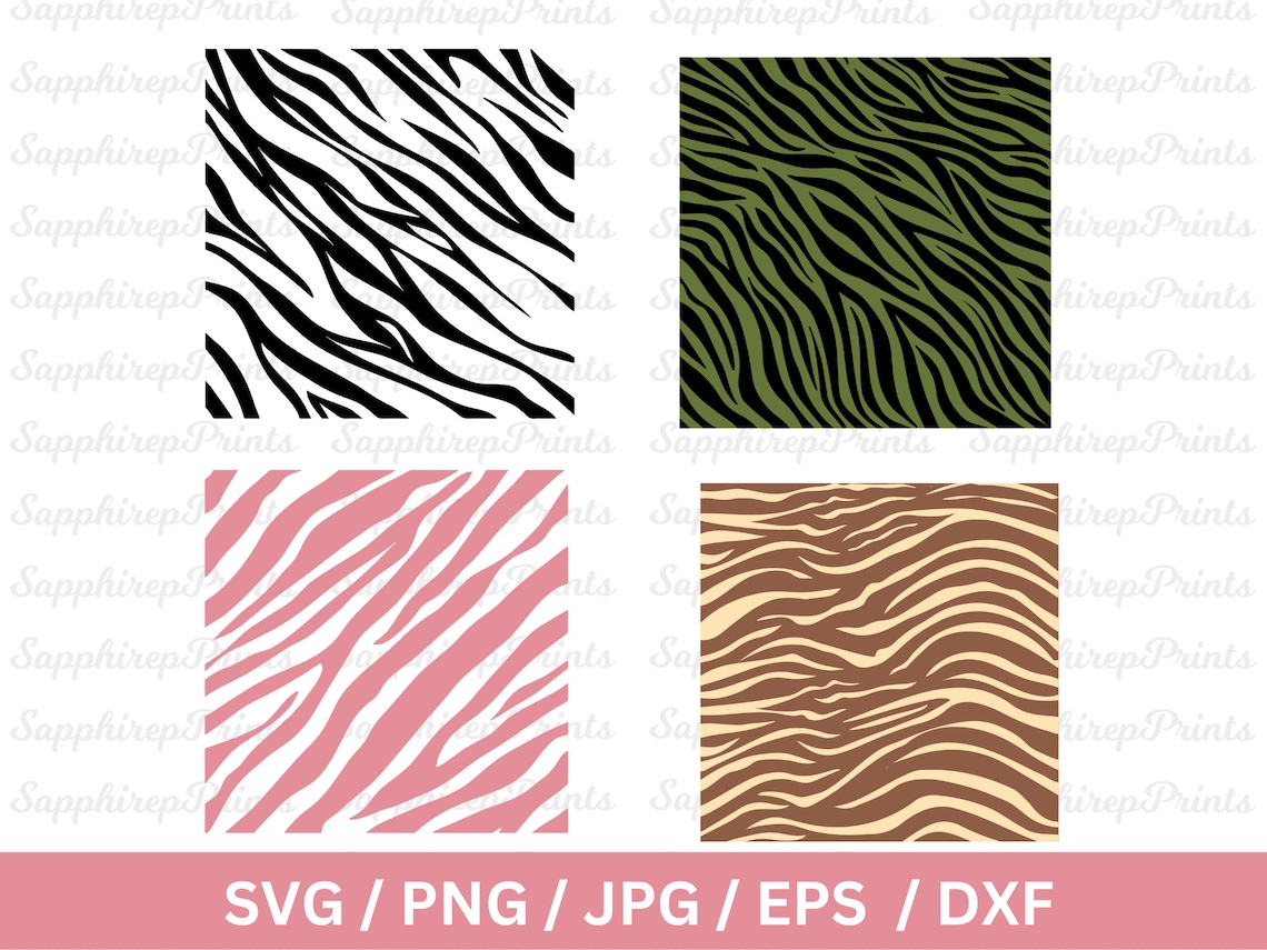 Zebra Print Svg Bundle, Zebra Strips Svg, Animal Print Pattern Svg ...