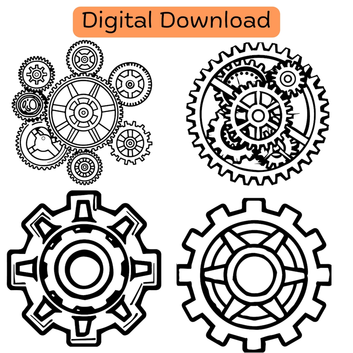 Gear Svg, Gears Svg Bundle, Cogs and Gears Svg, Gear Cogs Dxf ...