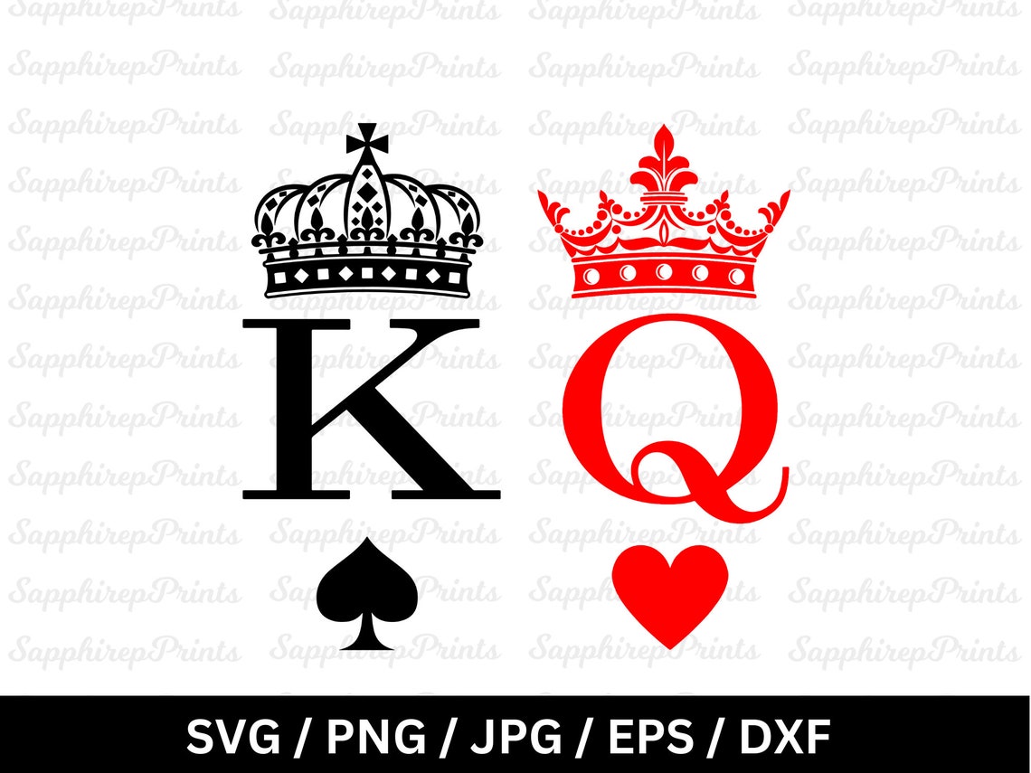 King and Queen Svg Png, Playing Card King Queen Svg,couples Shirt ...