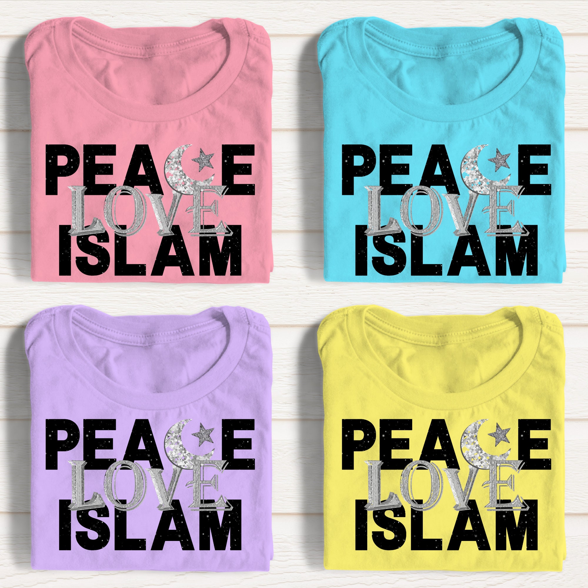 Peace Love Islam Svg Png, Muslim Quotes Svg, Islam Shirt Design, Muslim ...