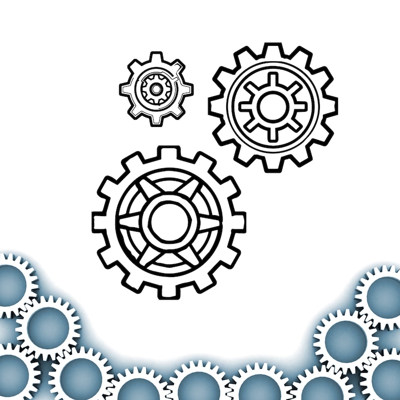 Gear Svg, Gears Svg Bundle, Cogs and Gears Svg, Gear Cogs Dxf ...
