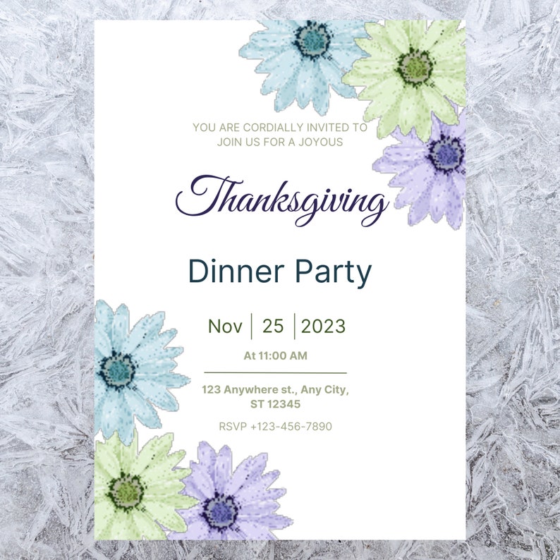 Editable Thanksgiving Dinner Party Invitation, Printable Thanksgiving ...