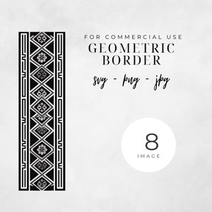 Geometric Border SVG PNG JPG, Digital Border Design, Digital Border for ...
