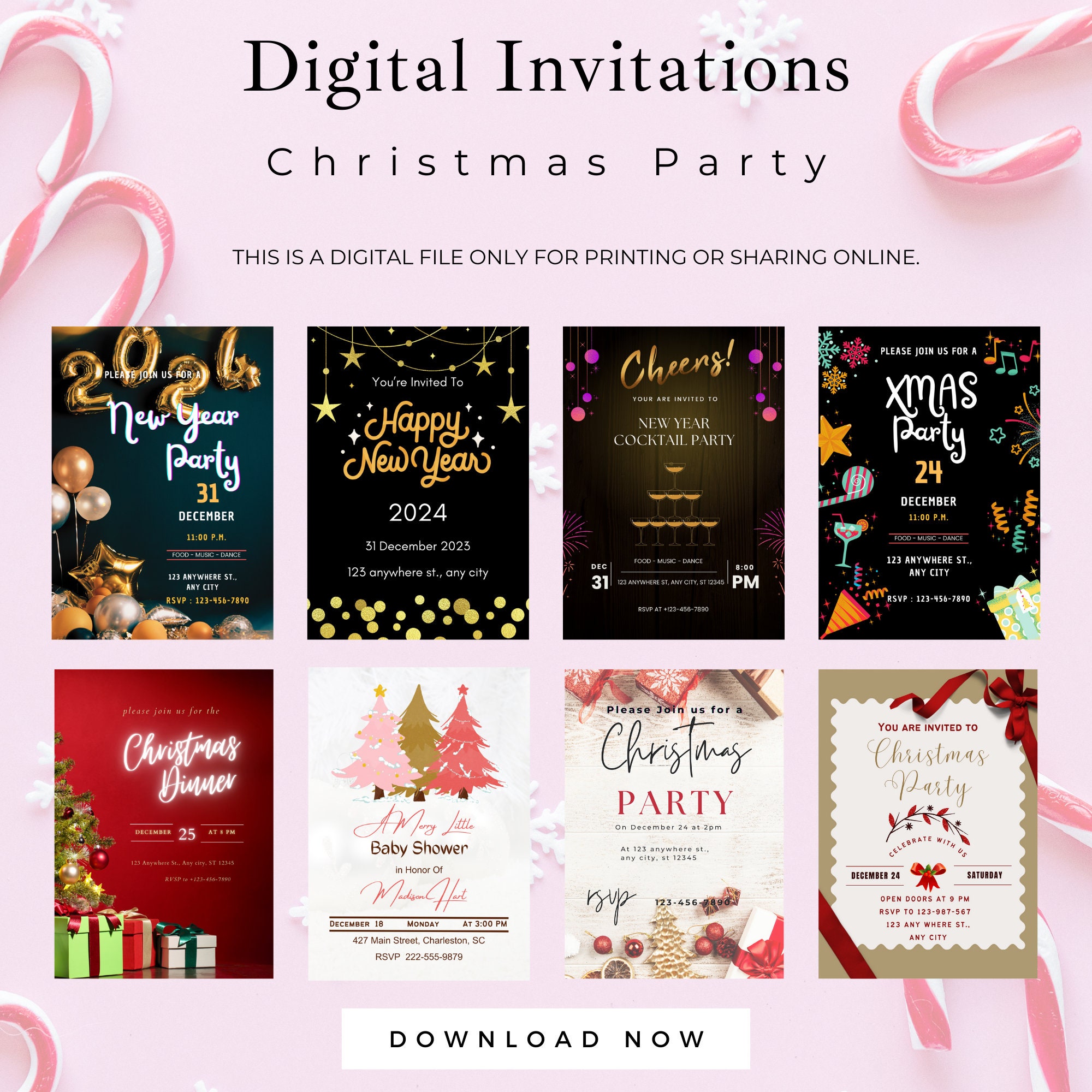 Editable Birthday Party Invitation Template, Printable Birthday Cake ...