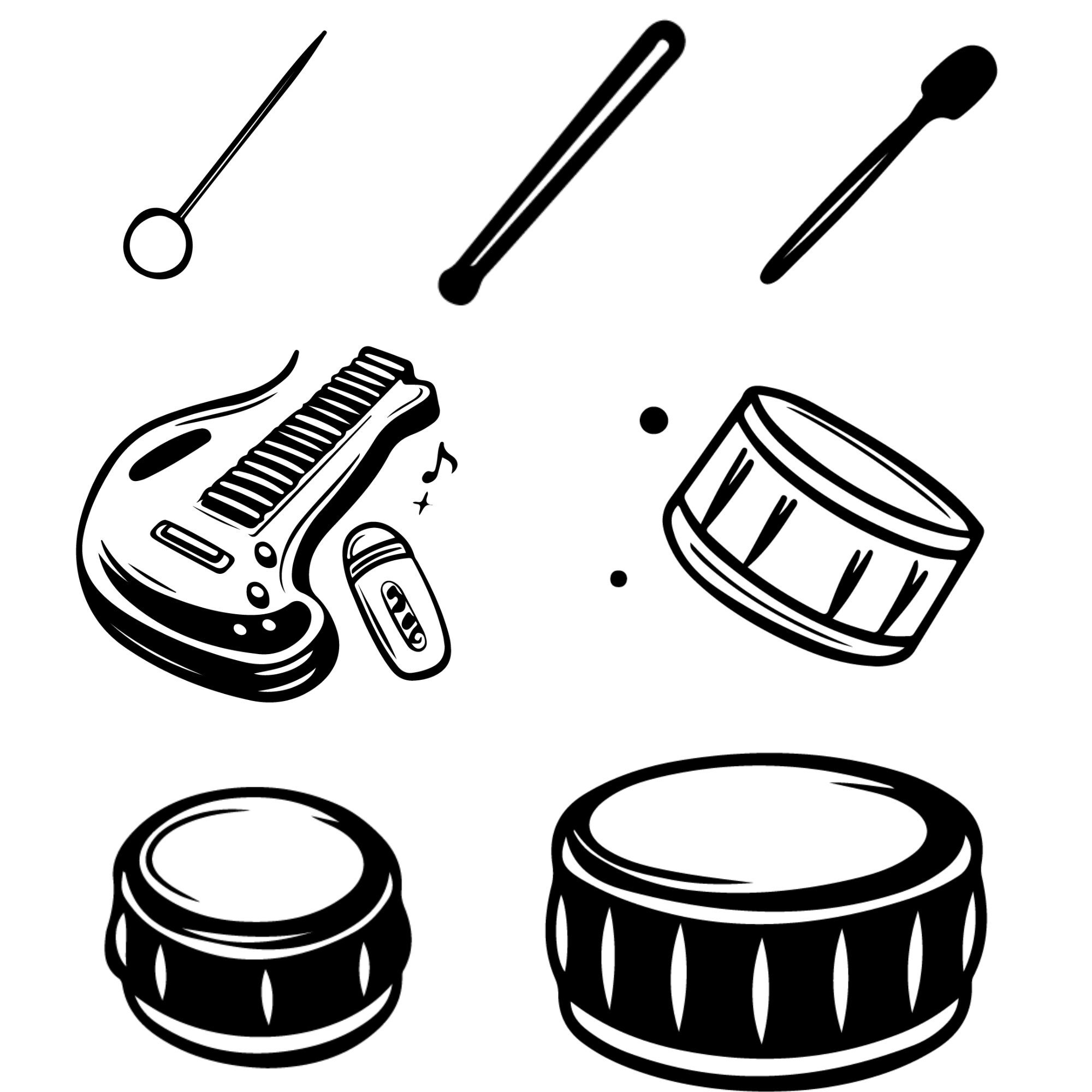 Music Instruments Svg Bundle, Guitar Svg, Music Instrument Vector Music ...