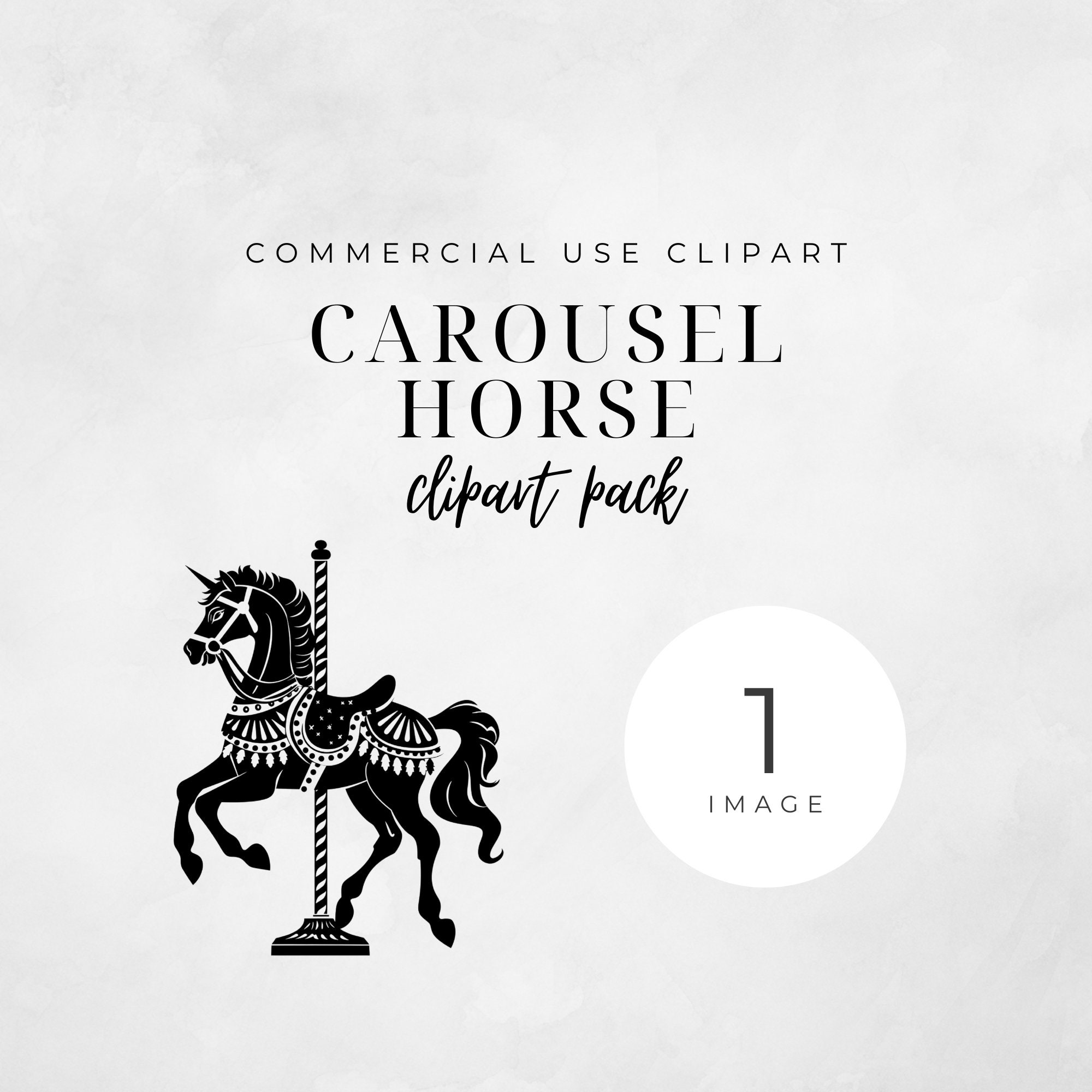 Carousel Horse Clipart Bundle Set of 4, Carousel Horse Png, Horse ...