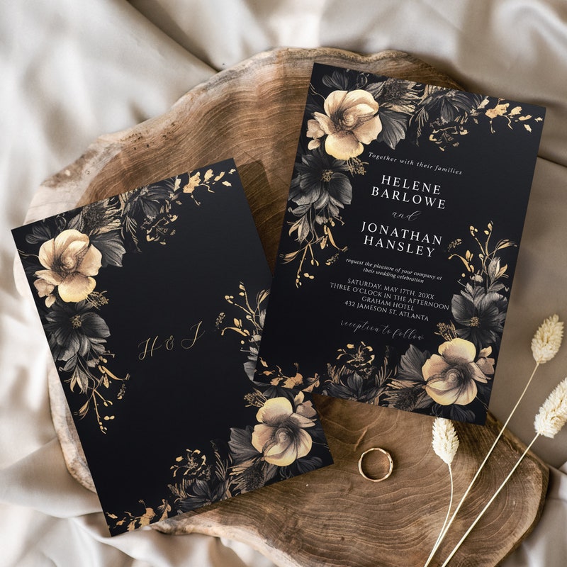 Dark Wedding Invitations - Etsy