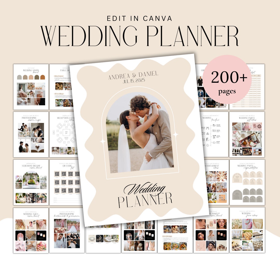 Easy Stress-free Time Saving Wedding Planner Template Printable Canva ...