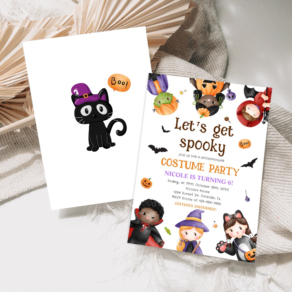 Halloween Kids Birthday Invitation Template Printable Halloween Invite ...