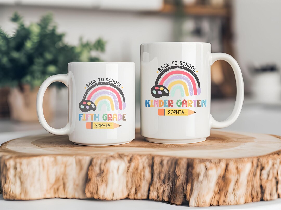 Personalized First Day of School Mug, Grade Level Gift - Etsy