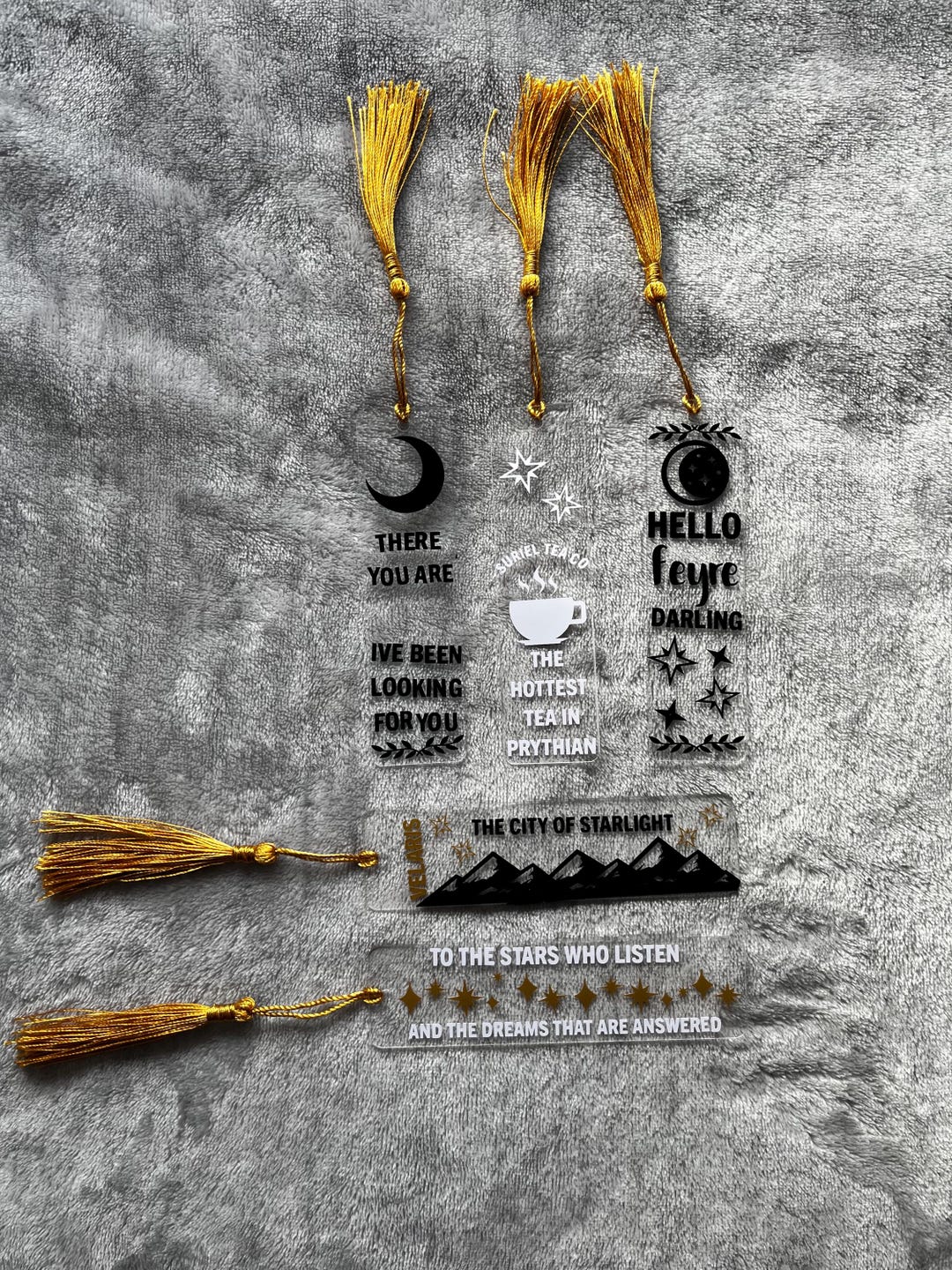 ACOTAR Themed Bookmarks Set of 5 | Feyre & Rhysand Acrylic Bookmarks ...