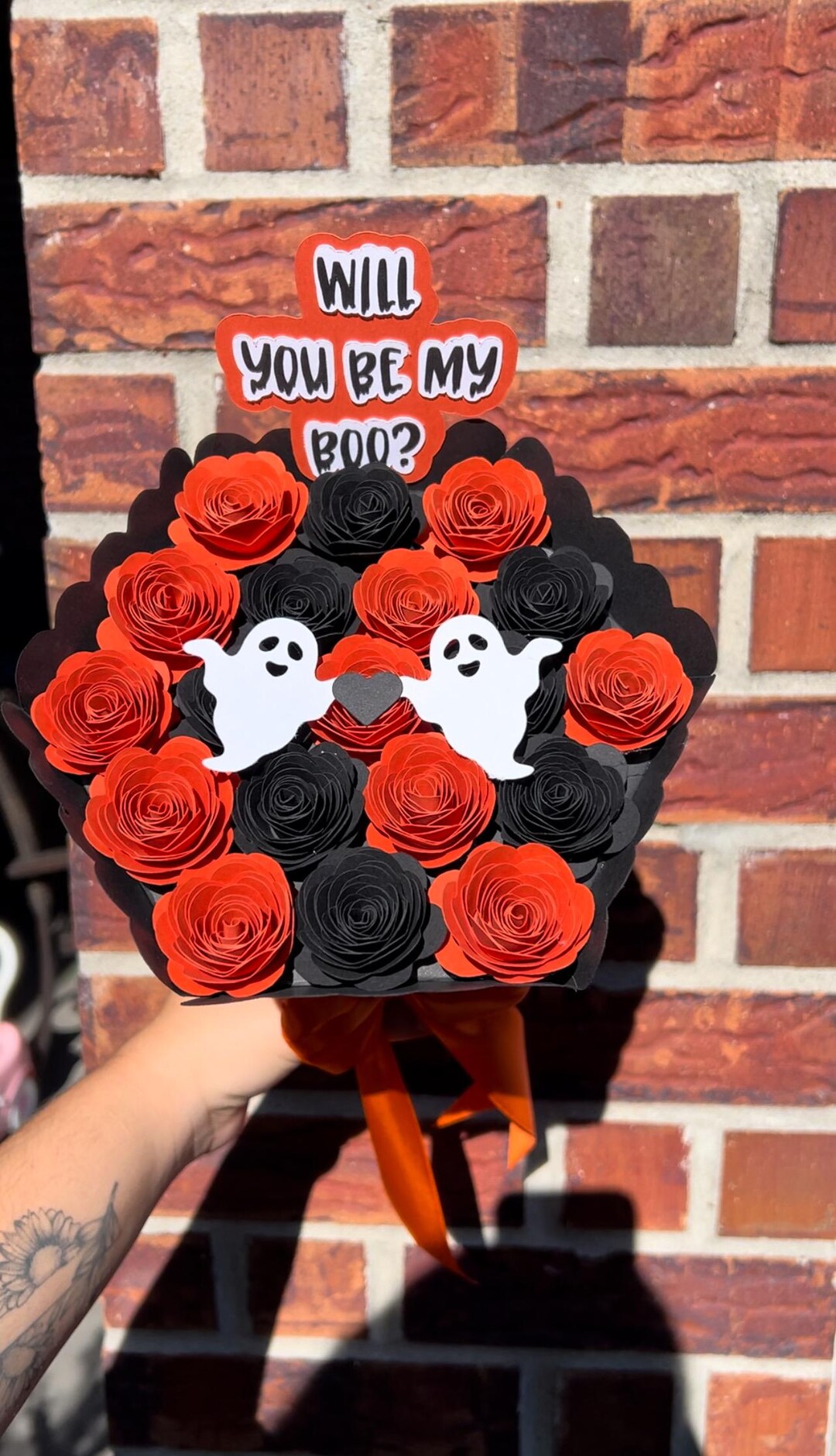 Orange & Black Ghost Bouquet: "will You Be My Boo?" - Etsy