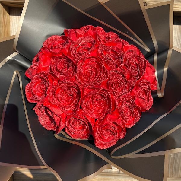 Glitter Roses Bouquet - Etsy