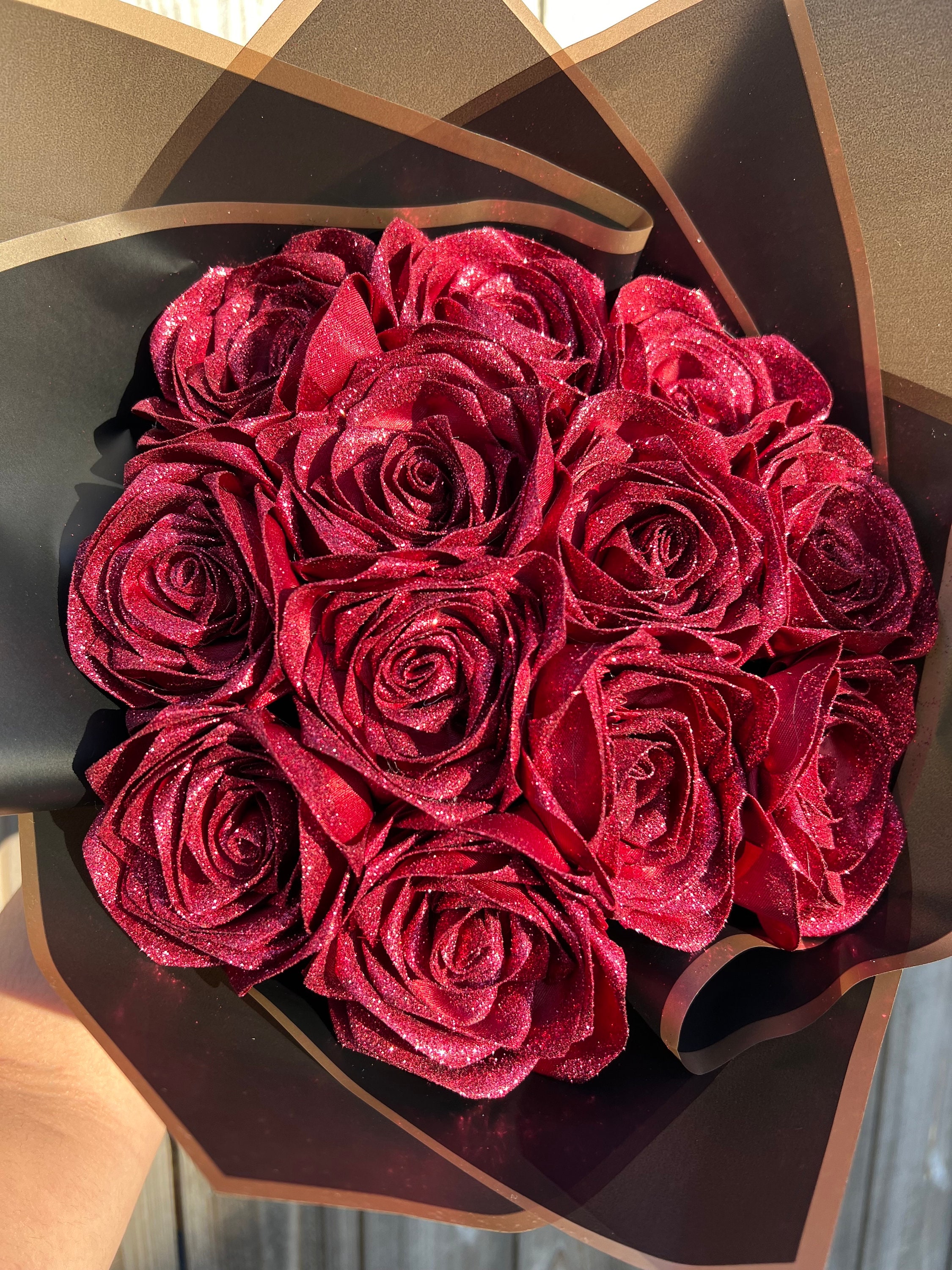 20 and 24 Count Glitter Forever Roses Bouquet - Etsy