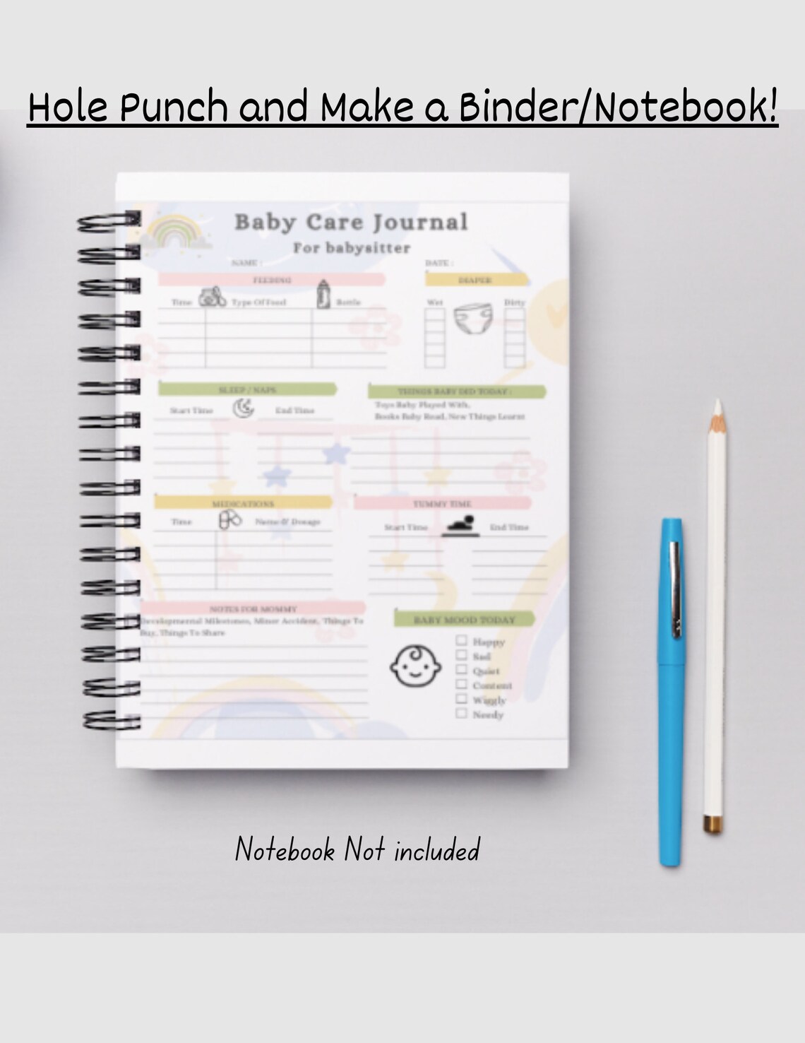 Printable Baby Planner, Printable Planner, Diapering Log, Sleep Tracker ...