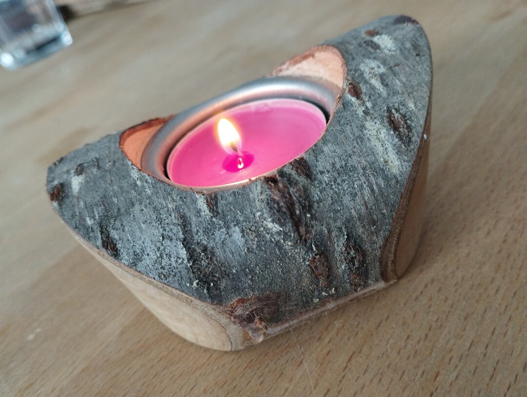 Tealight Made of Birch Wood With Metal Insert - Etsy