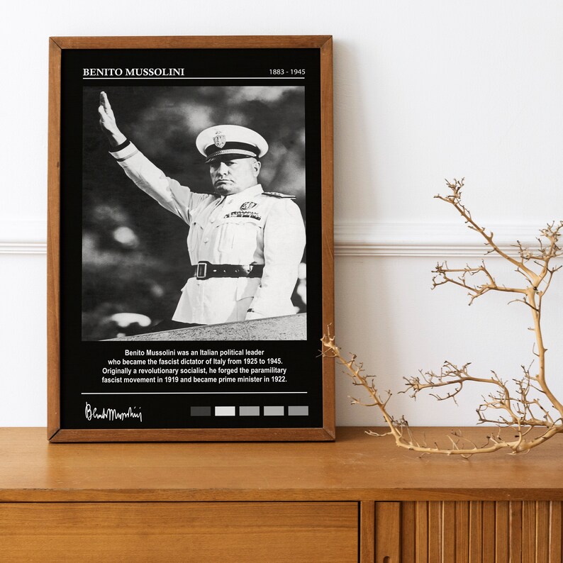 Benito Mussolini Historical Poster Room Decor Wall Decor History Decor ...