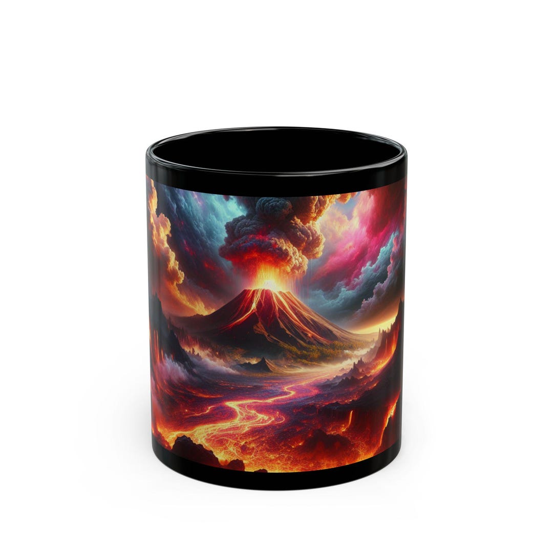 Volcano Mug, Unique Ceramic Coffee Cup, Mountain Design Tea Mug, Nature ...
