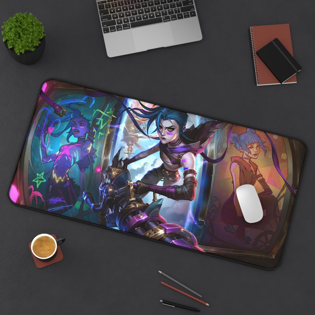 Jinx Arcane Desk Mat Mouse Pad, Gaming Desk Accessory, Office ...