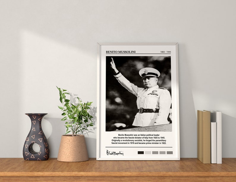 Benito Mussolini Historical Poster Room Decor Wall Decor History Decor ...