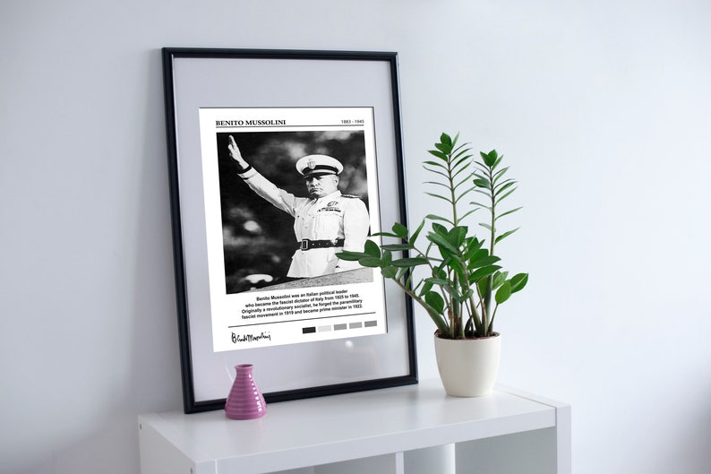 Benito Mussolini Historical Poster Room Decor Wall Decor History Decor ...