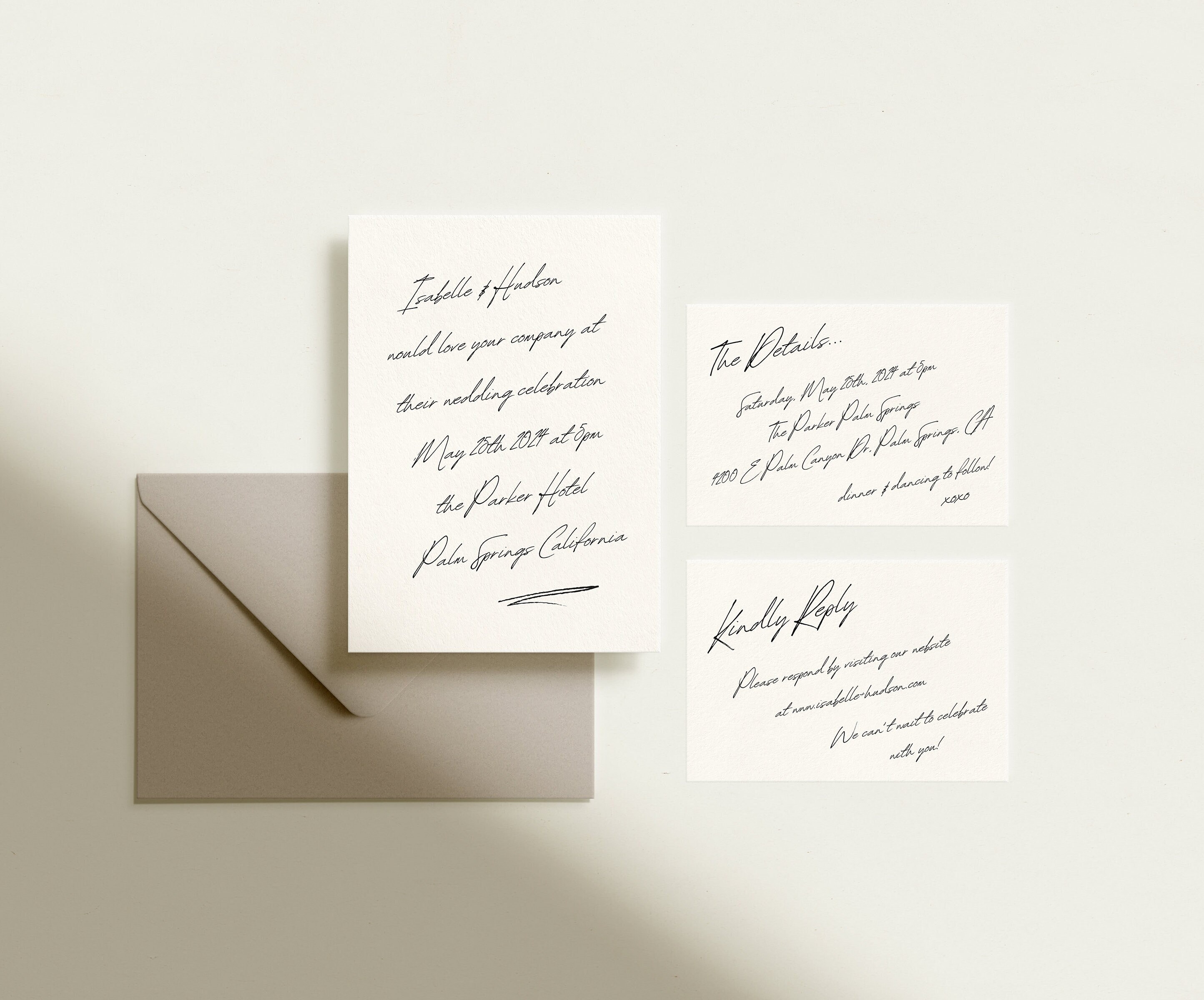 Canva Wedding Invitation Set Template, Handwriting Font, Ink Scribble ...