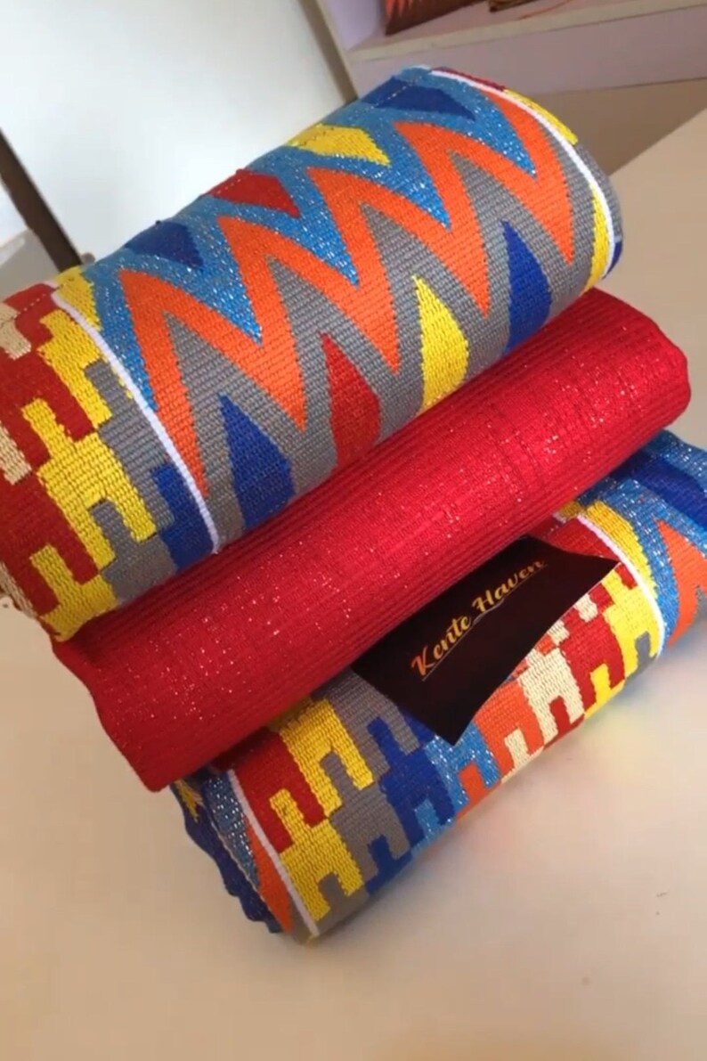 Kente Heaven Hand Weaved Kente Cloth KH368 With Shimmering - Etsy