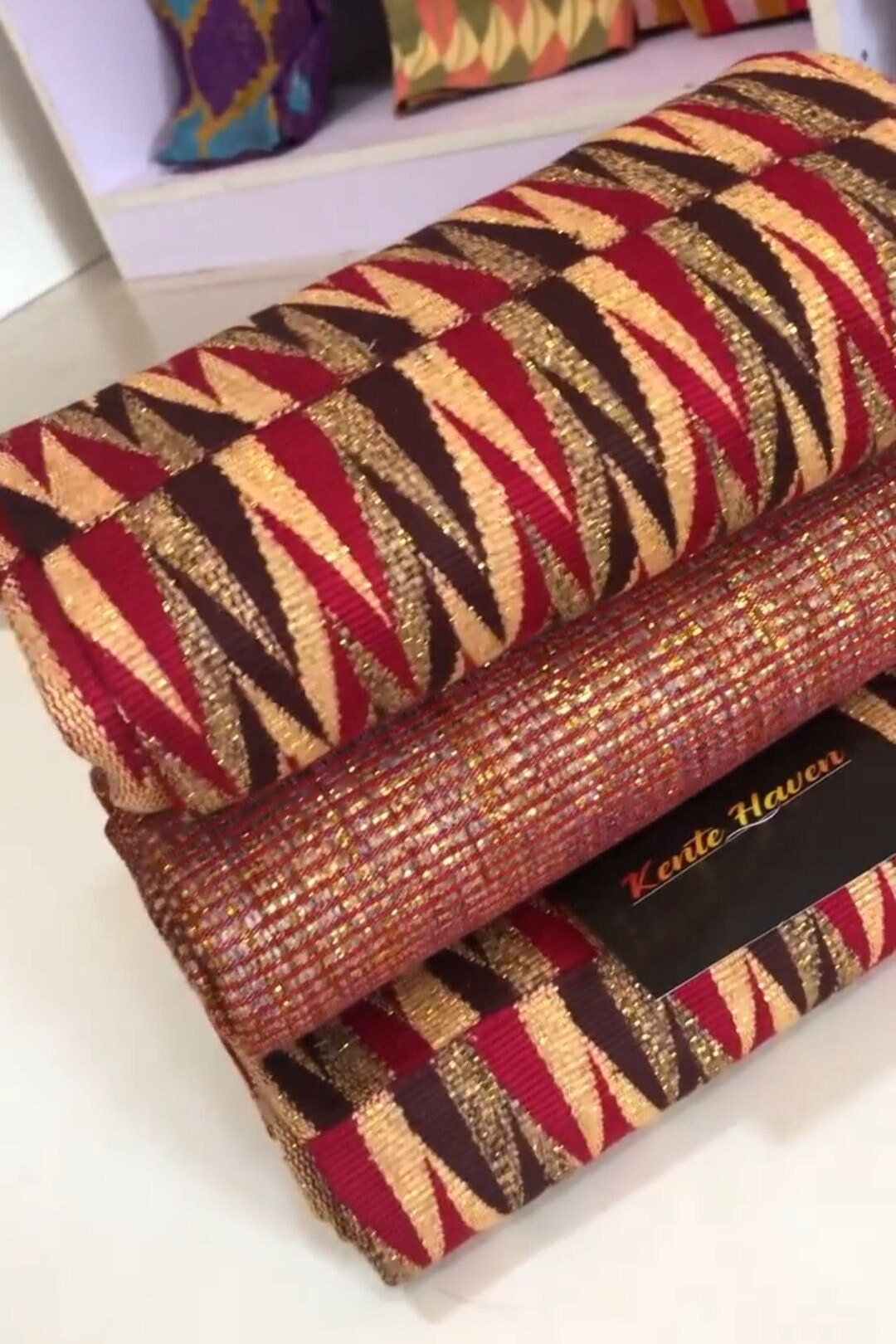 Kente Heaven Hand Weaved Kente Cloth KH334 With All Shimmering Pattern ...