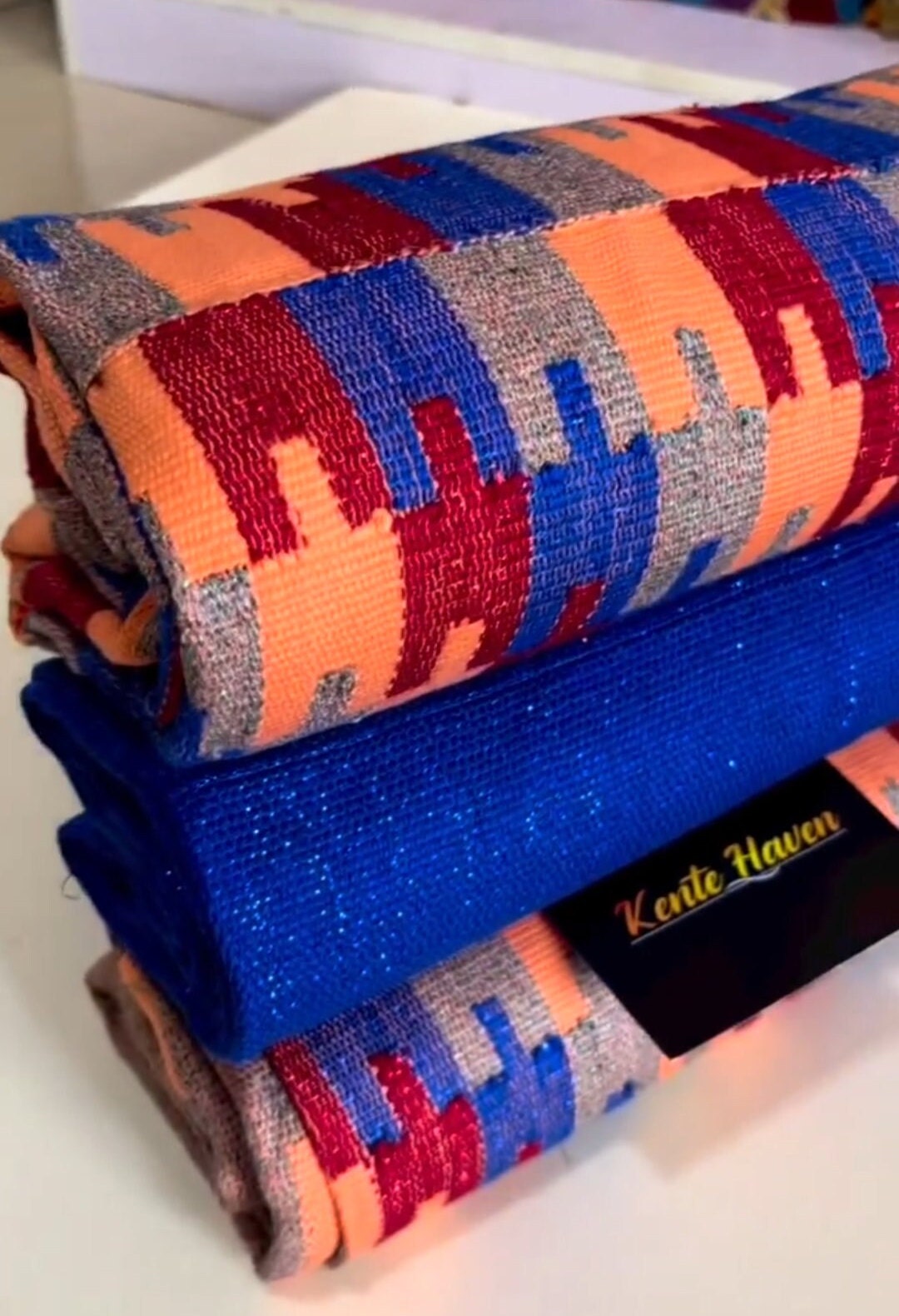 Kente Heaven Hand Weaved Kente Cloth KH81 With Shimmering , Silver ...