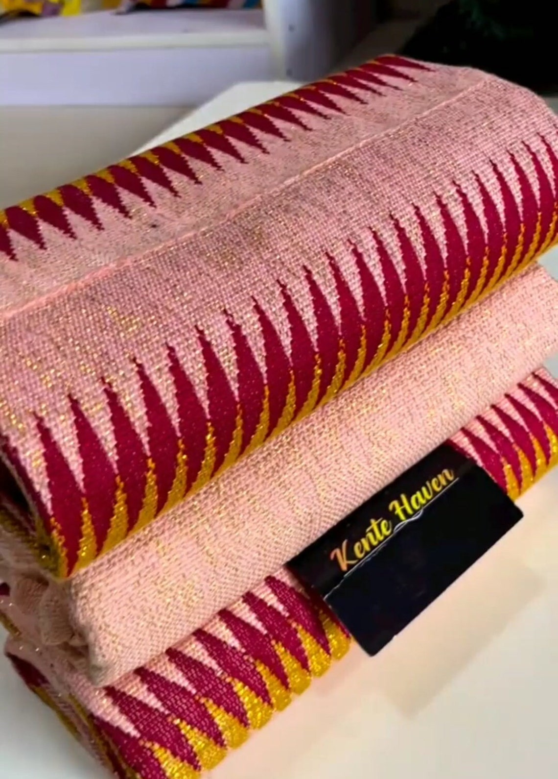 Kente Heaven Hand Weaved Kente Cloth KH212 With All Shimmmering Pattern ...