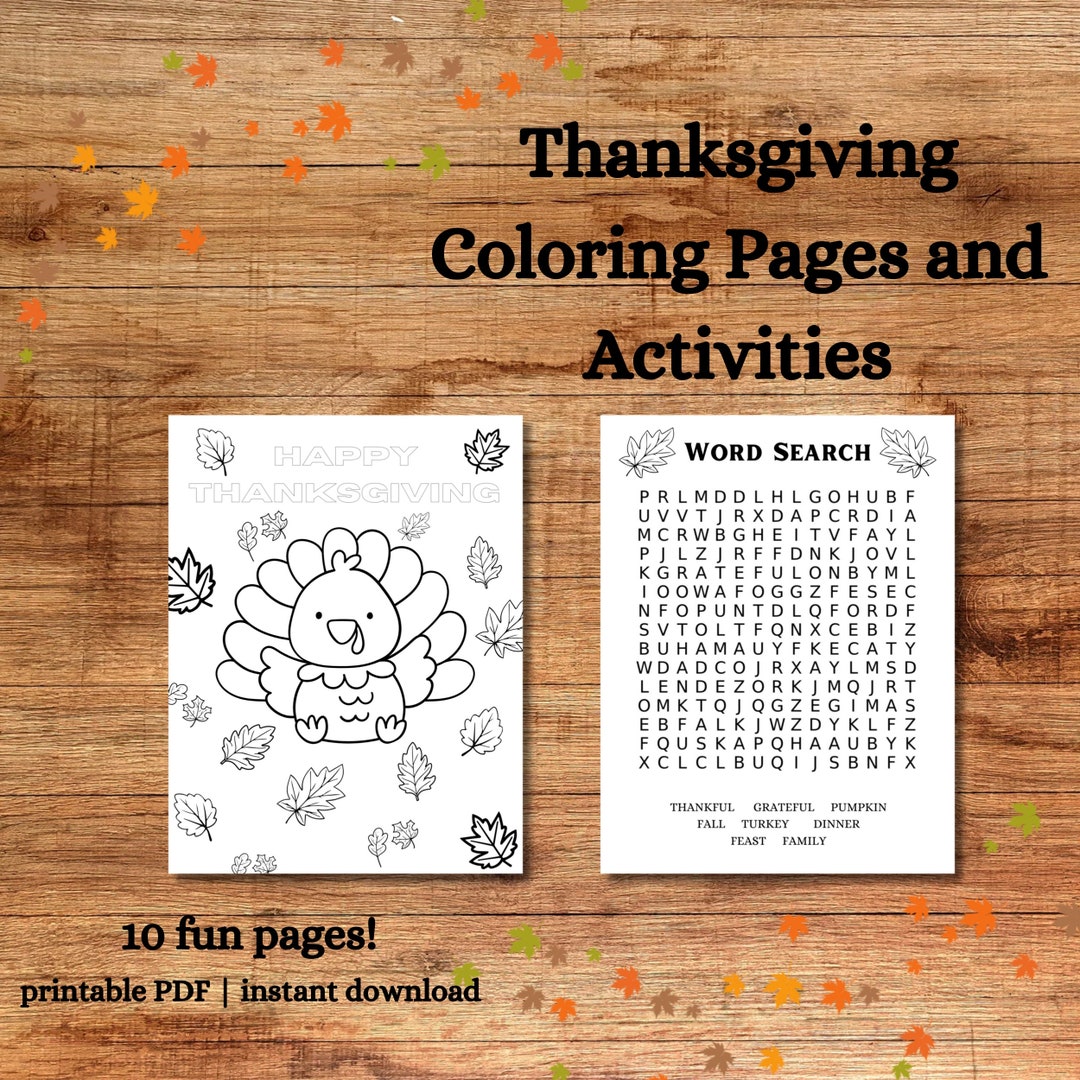 Thanksgiving Coloring Pages for Kids, Printable Kids Activity Sheets ...