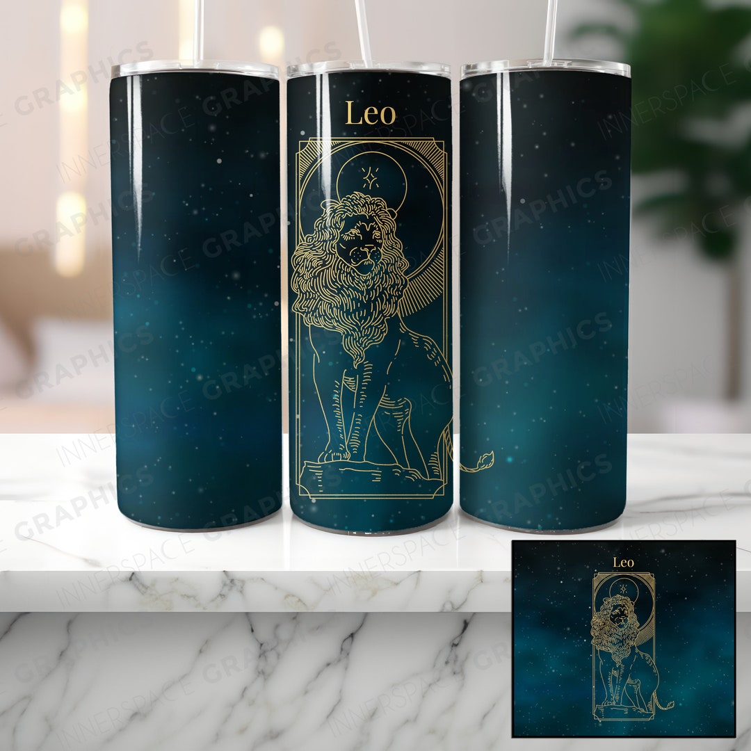 SEAMLESS Leo Zodiac 20oz Skinny Tumbler Sublimation Design PNG File ...