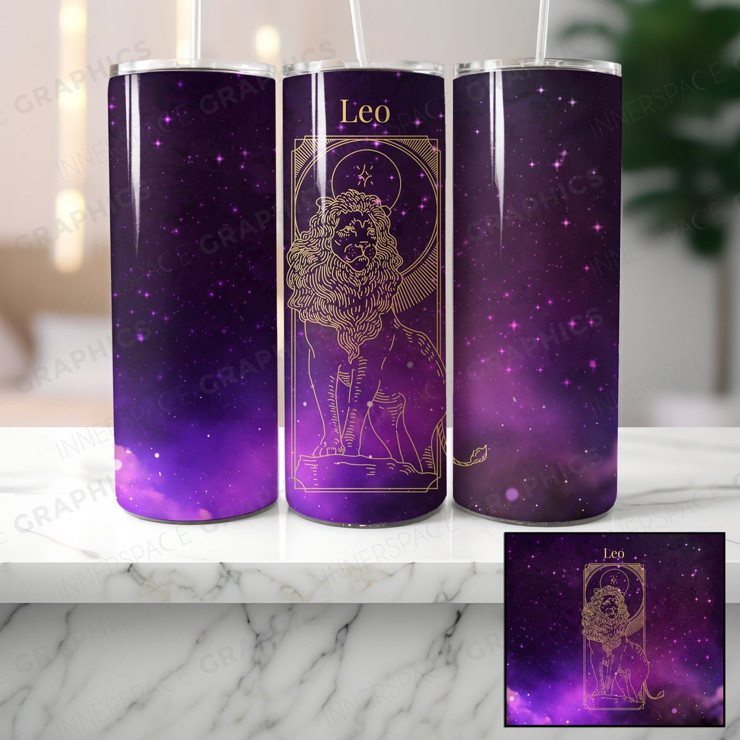 SEAMLESS Leo Zodiac 20oz Skinny Tumbler Sublimation Design PNG File ...