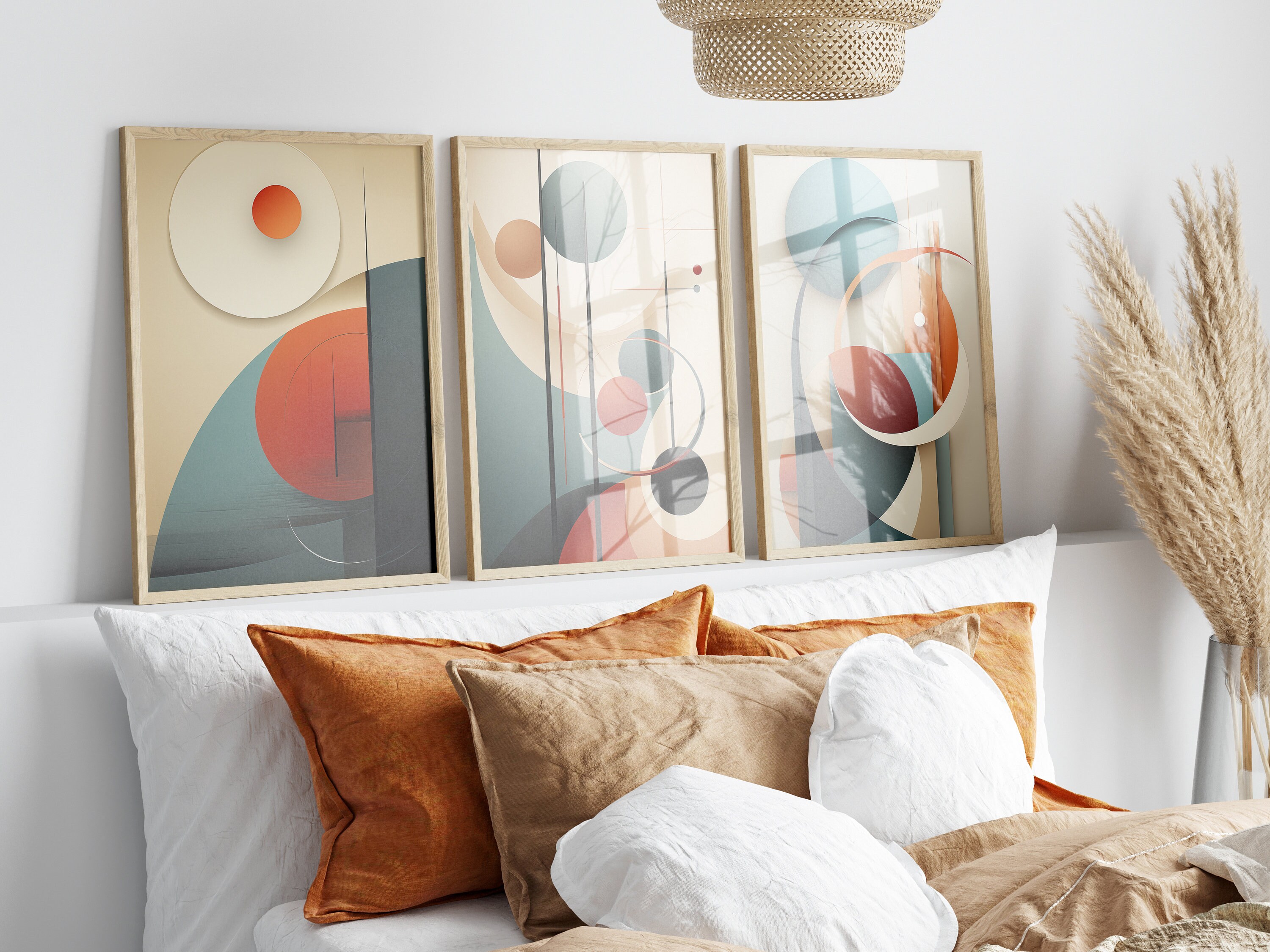 Modern Colorful Art Print Set of 3, Geometric Abstract Print ...