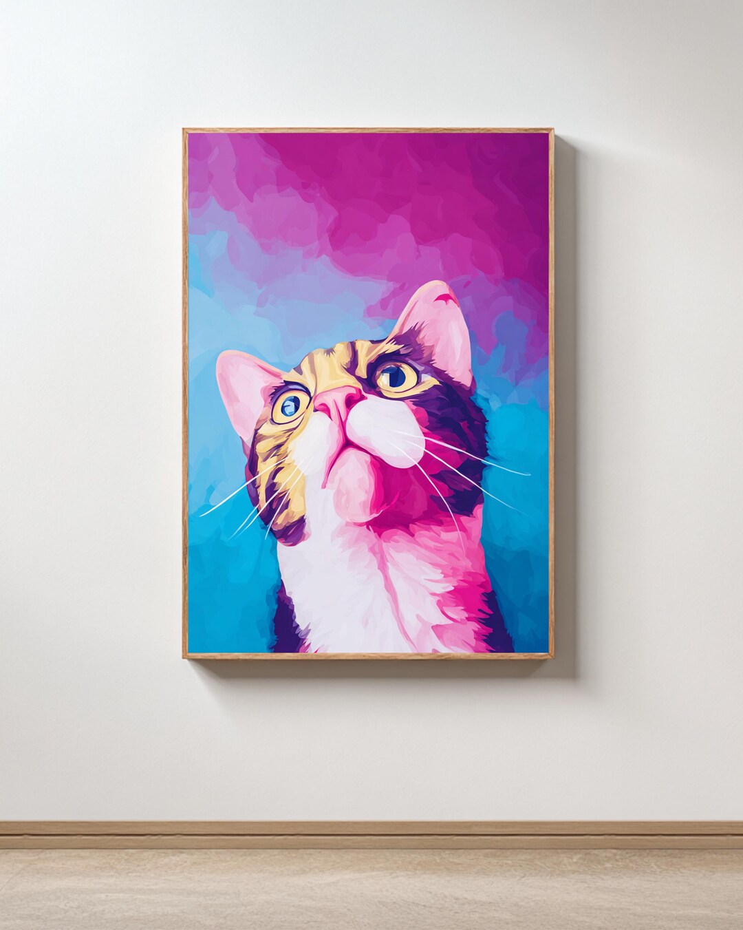 Colorful Cat Portrait: Modern Pop Art Print (digital Download) - Etsy