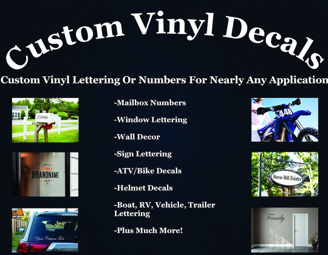 Die Cut Custom Lettering Vinyl Decal Transfer Sticker Made With Premium ...