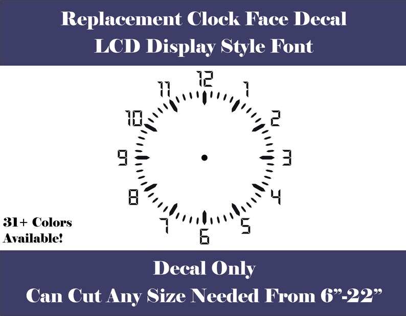 Clock Face Vinyl Decal Replacement/clock Making/hobby/decor Transfer ...