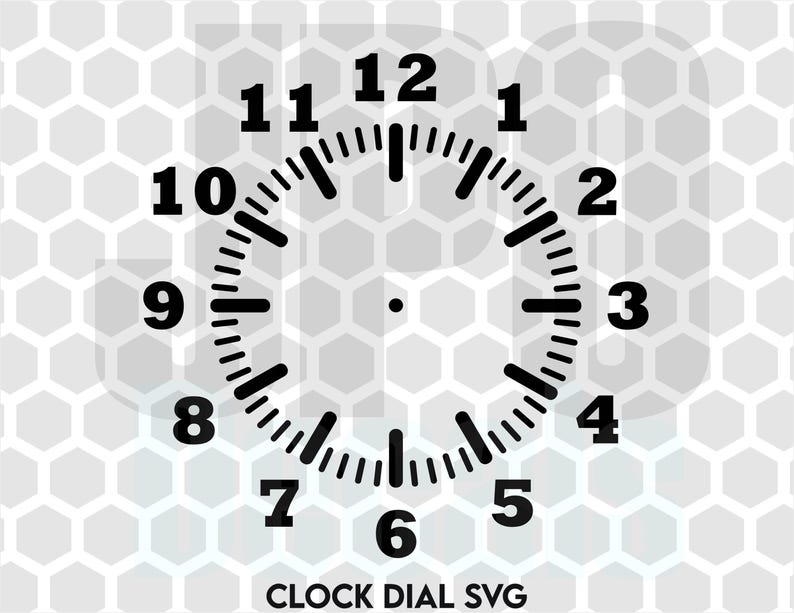Clock Face Template SVG, Medium Numbers, Style #10 (digital Download ...