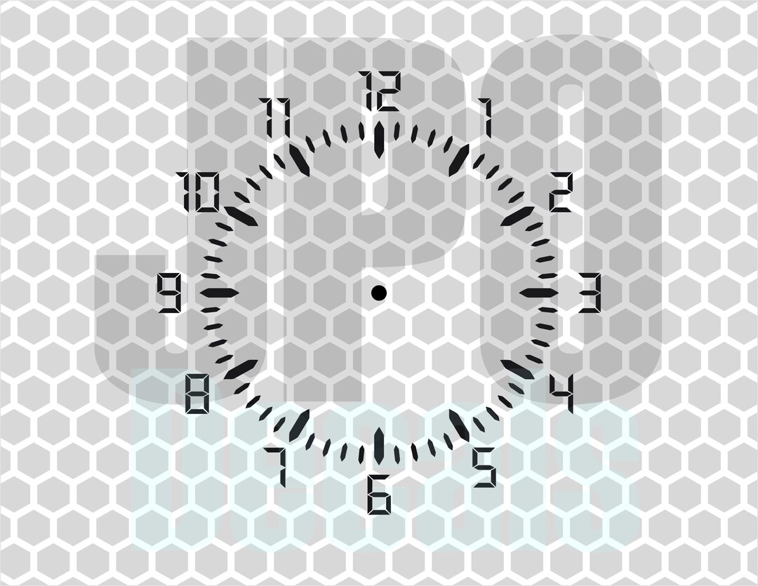 LCD Clock Face SVG Template, Number Font (digital Download) - Etsy