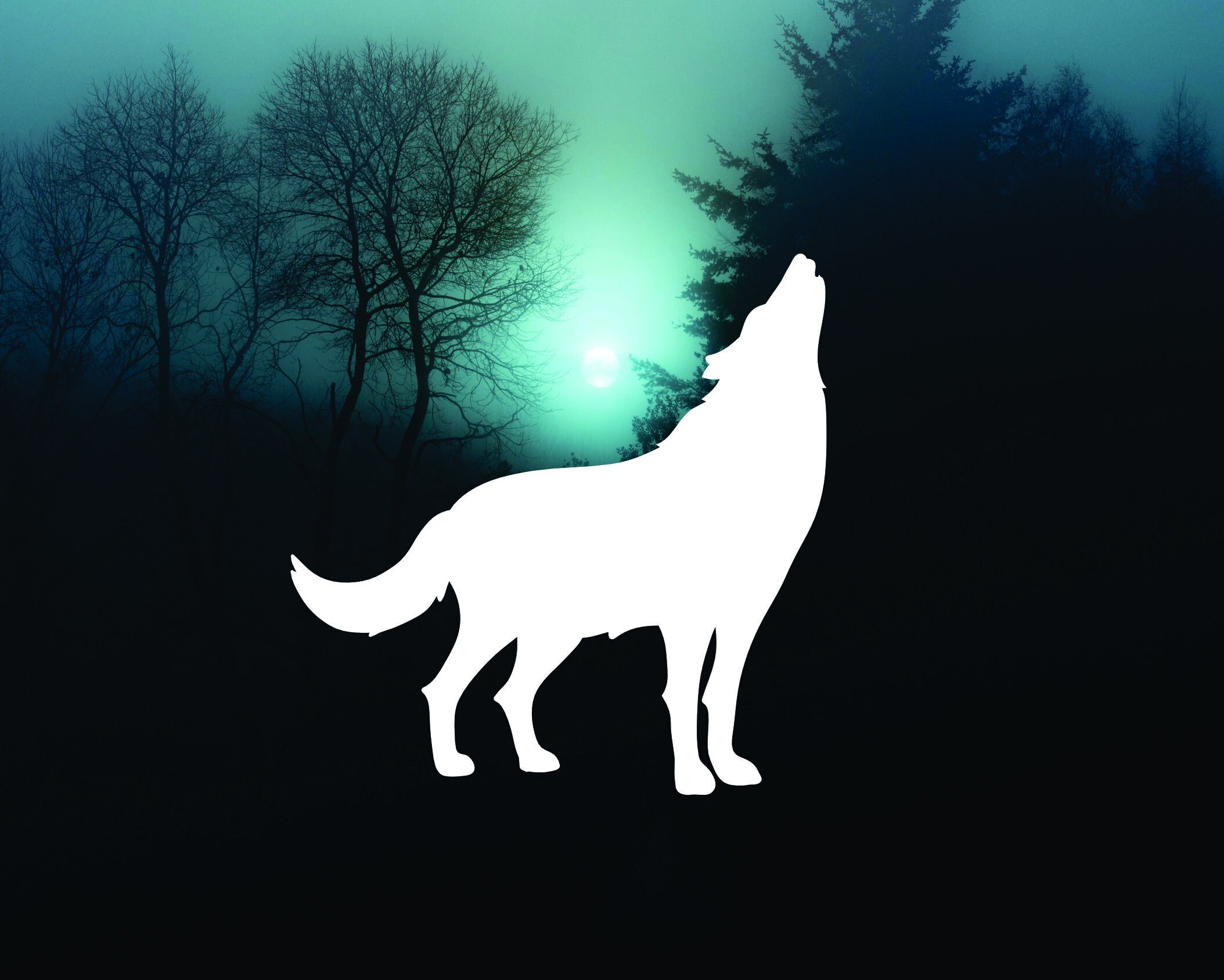 Vinyl Decal Howling Wolf Transfer Sticker for Walls Vehicle RV - Etsy