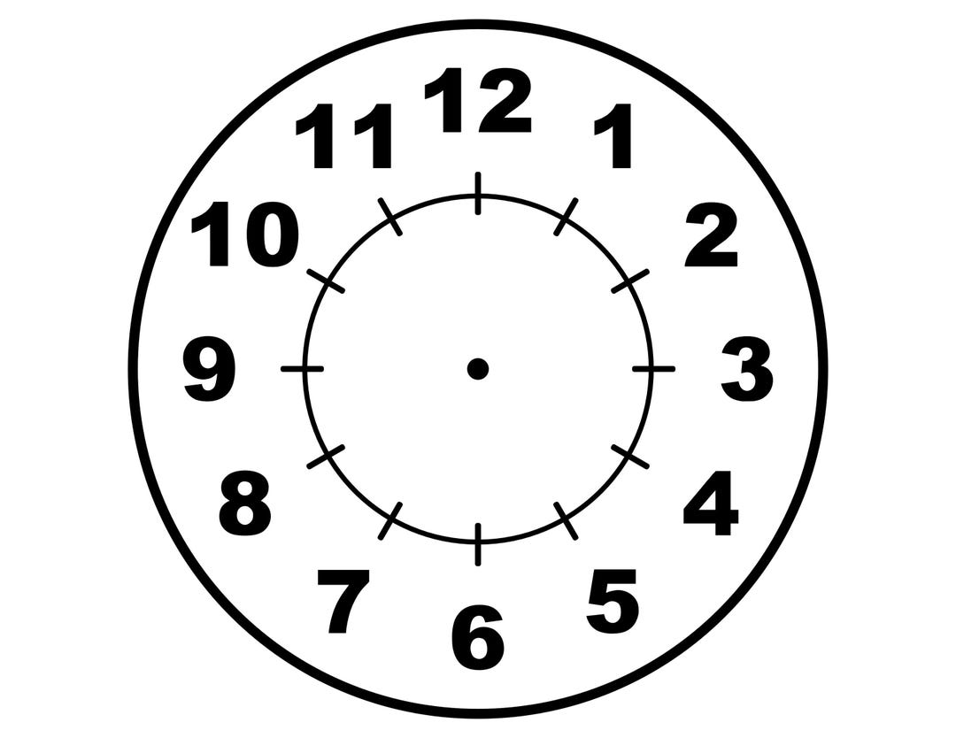 Clock Face SVG Cut Ready Basic Number Font Style #13 Clock Face ...