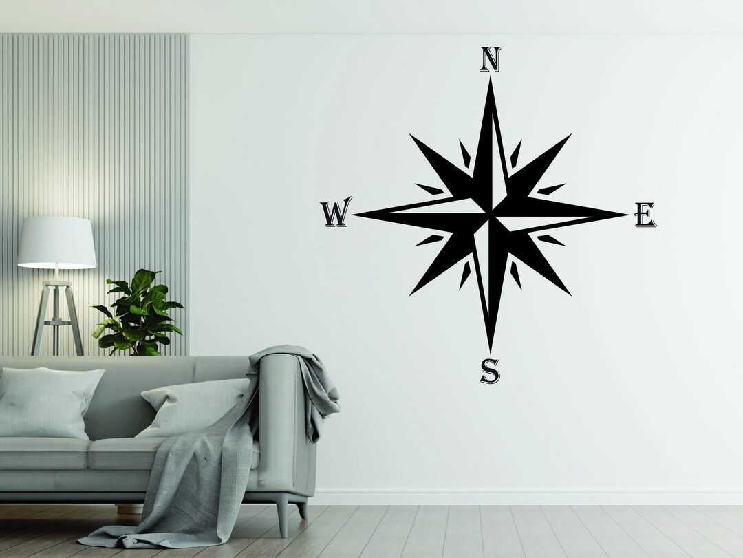 Compass Style #1 Die Cut Vinyl Decal Transfer Sticker for Walls Car ...